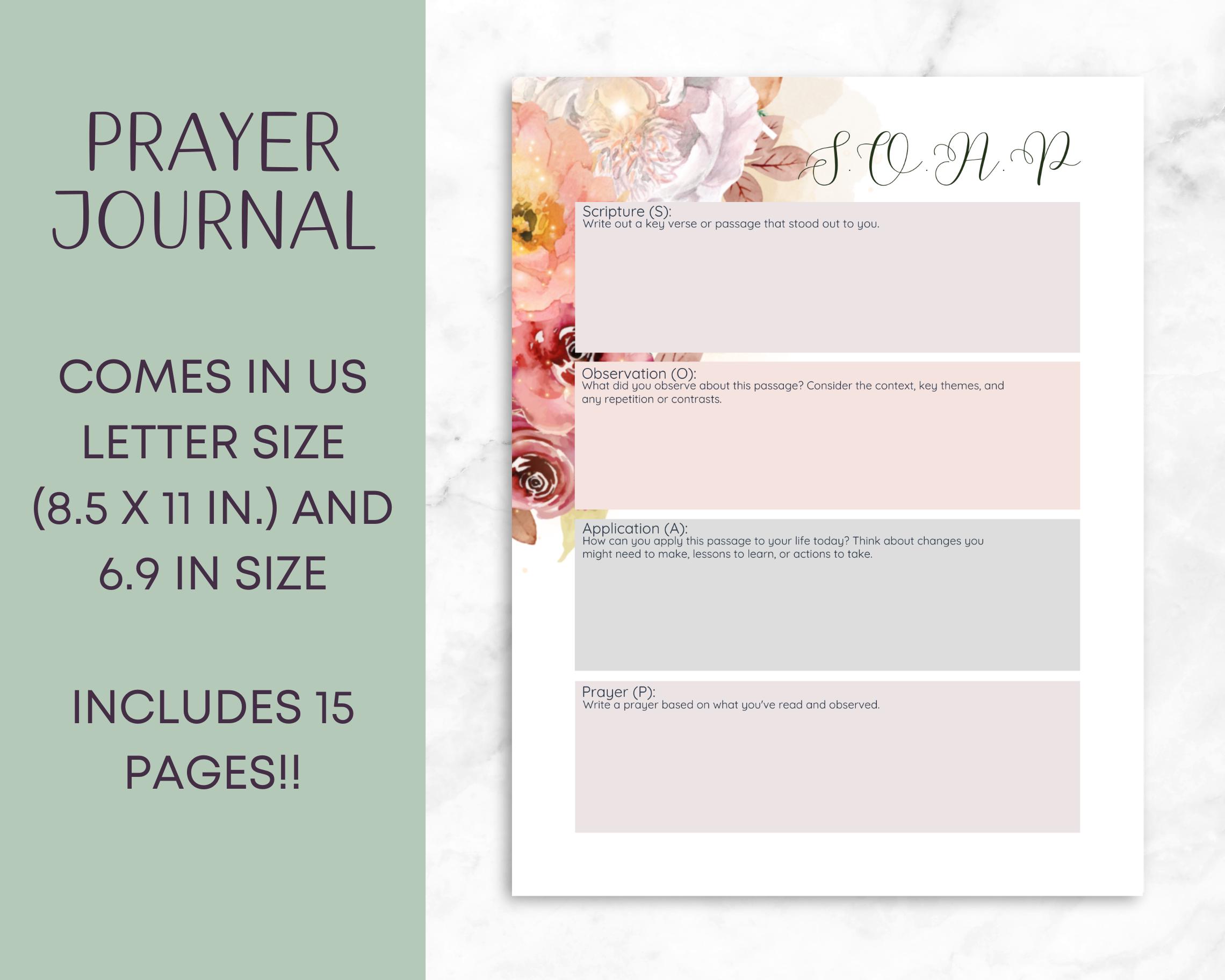 Prayer Journal Printable, Christian Journal Prompted, Prayer Journal ...