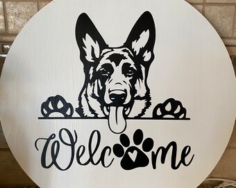 German Shepherd Welcome Sign, Welcome Sign, German Shepherd Decor ...