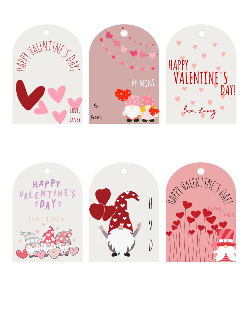 Valentine's Day Gift Tags. Printable PDF. Editable PDF. Happy Valentine ...