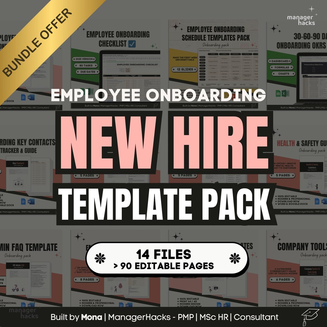 Complete Onboarding Pack: 90 HR Templates Pages for New Employees | All ...