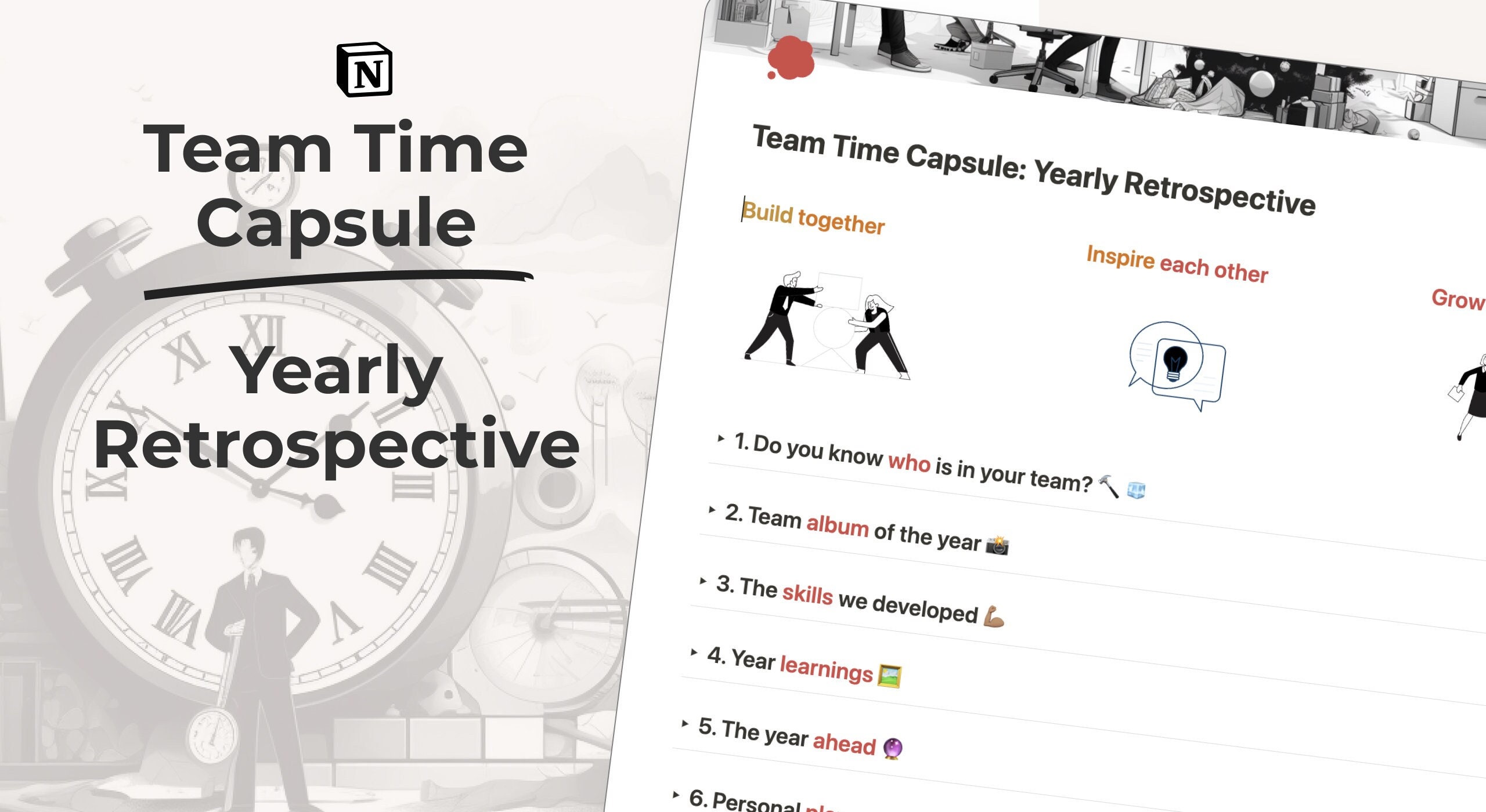 Team Time Capsule: Yearly Retrospective Notion Template - Etsy