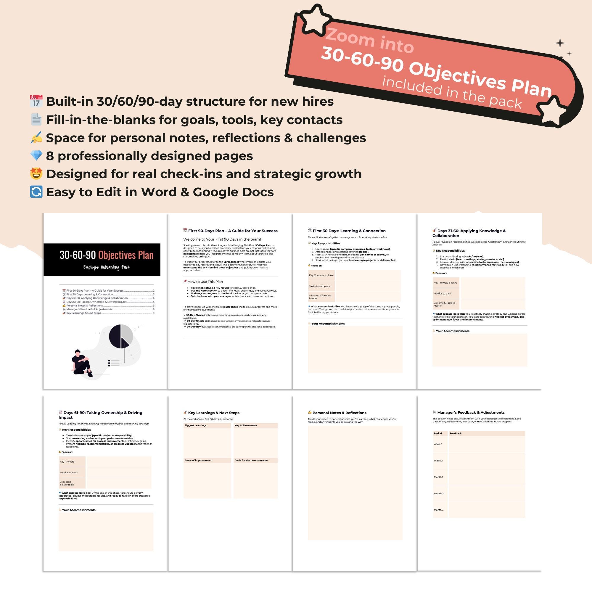 Complete Onboarding Pack: 90 HR Templates Pages for New Employees | All ...