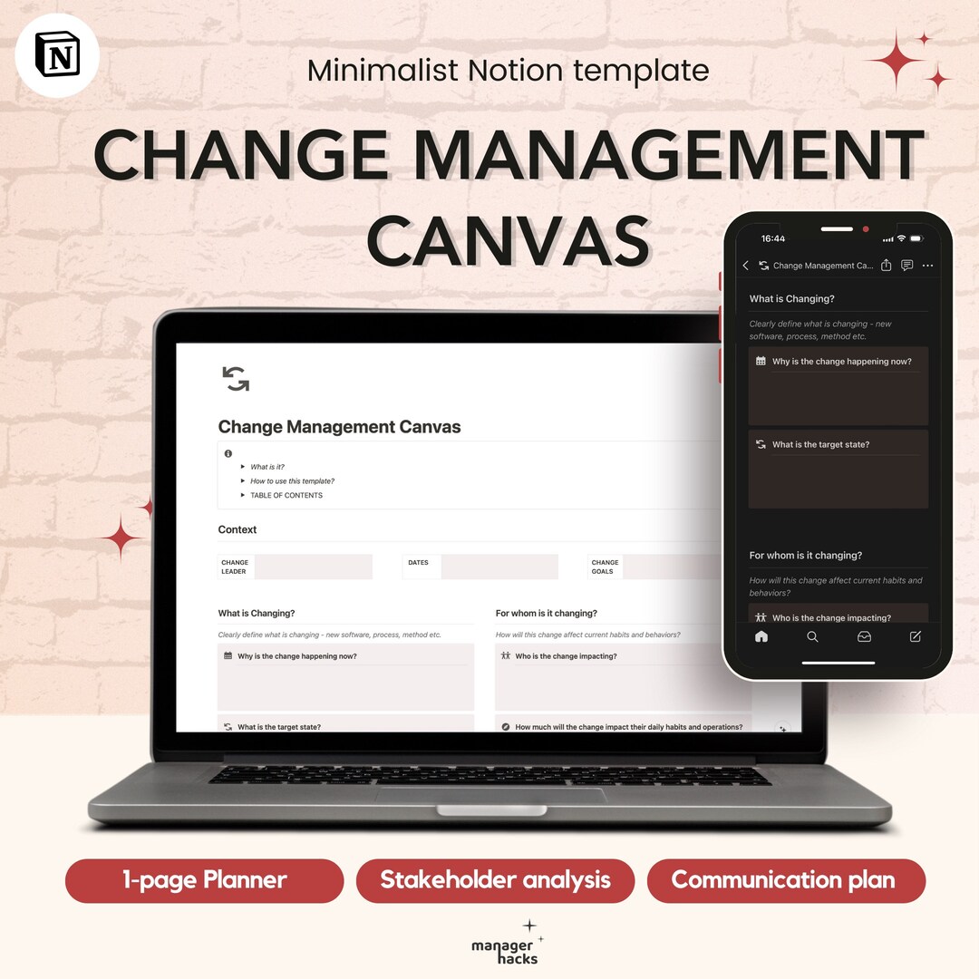 Change Management Canvas Notion Template for Strategic Change ...
