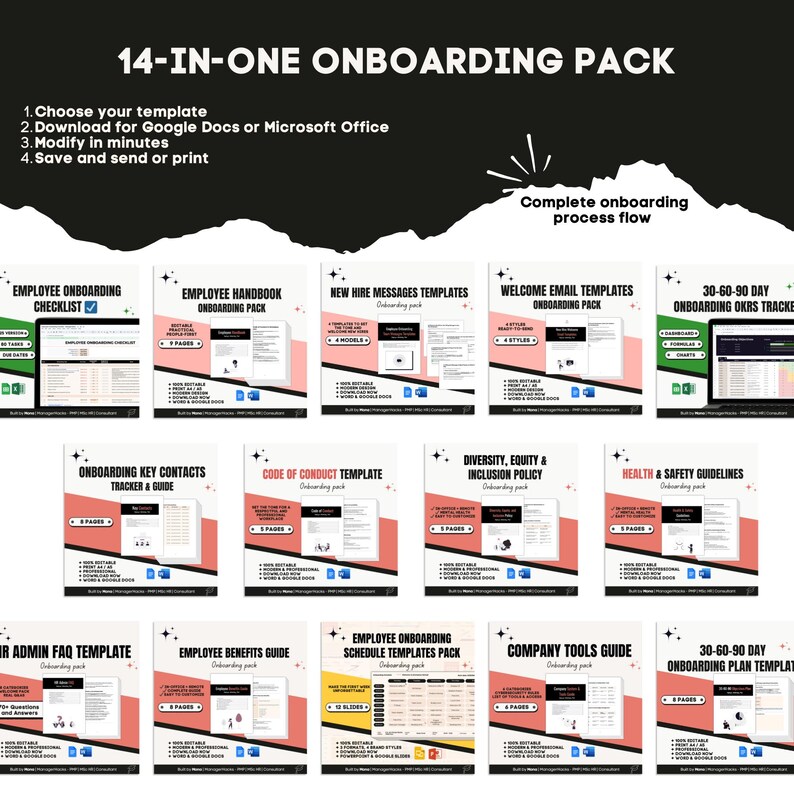 Complete Onboarding Solution: 90 HR Templates for Seamless Employee ...