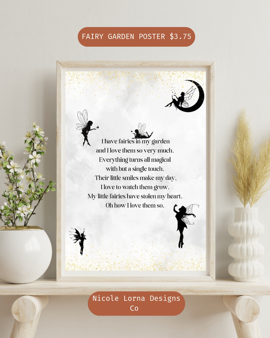Fairy Garden Poem Art Print Wall Art Minimalist Art Print Printable ...