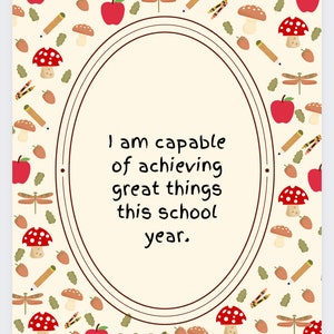 Back to School Affirmations for Kids Printable Downloads - Etsy
