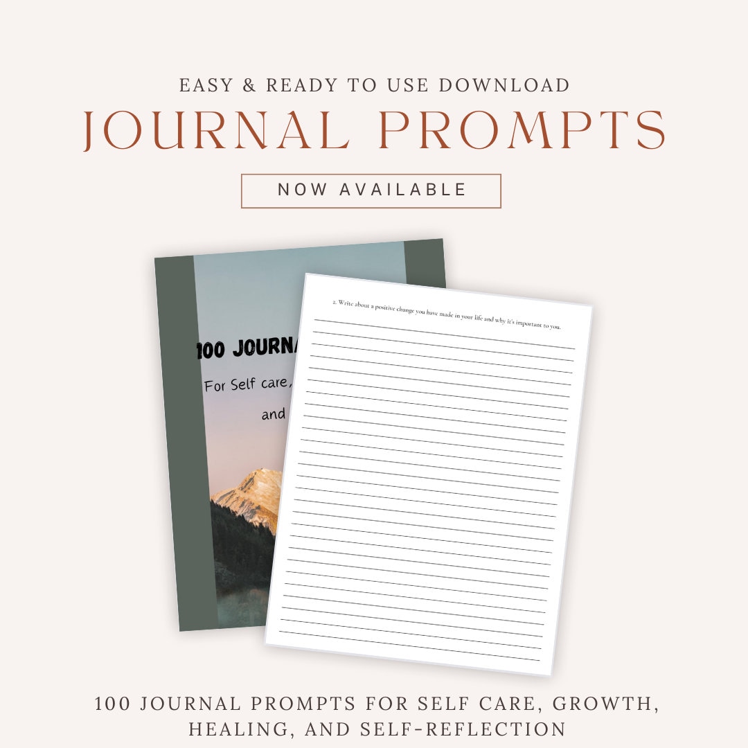 Mental Health Journal 100 Prompts Printable Mental Health Journal ...