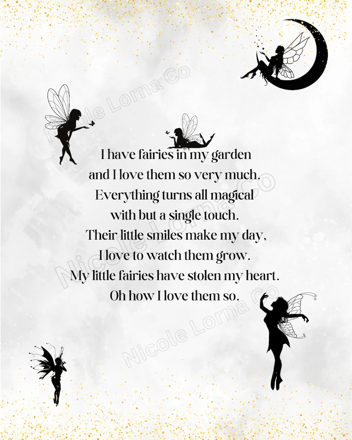 Fairy Garden Poem Art Print Wall Art Minimalist Art Print Printable ...
