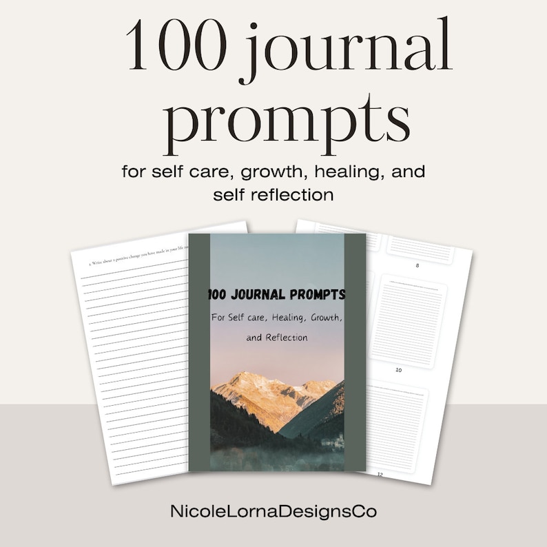 Mental Health Journal 100 Prompts Printable Mental Health Journal ...