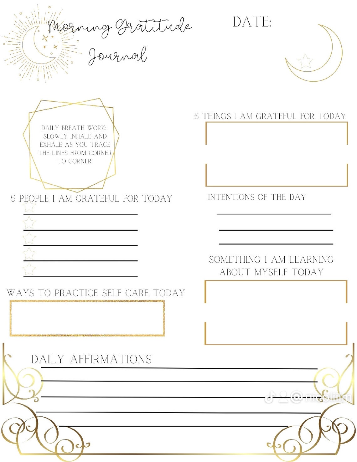 Gratitude Journal Digital Download Printable Daily Journal - Etsy