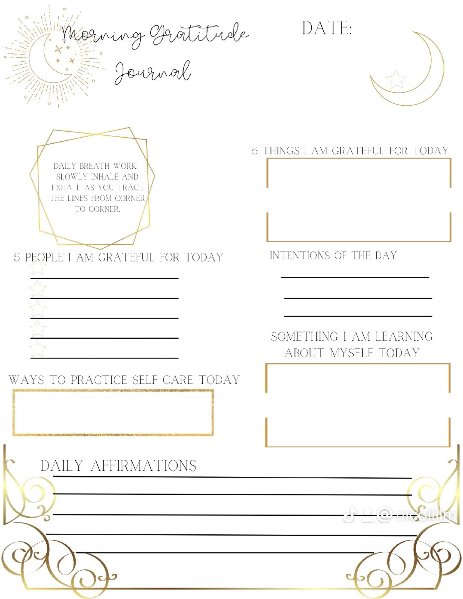 Gratitude Journal Digital Download Printable Daily Journal - Etsy