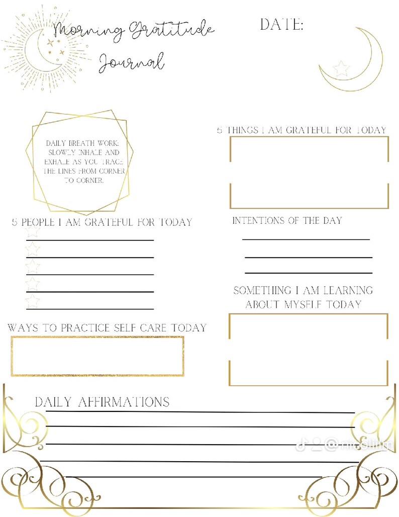 Gratitude Journal Digital Download Printable Daily Journal - Etsy