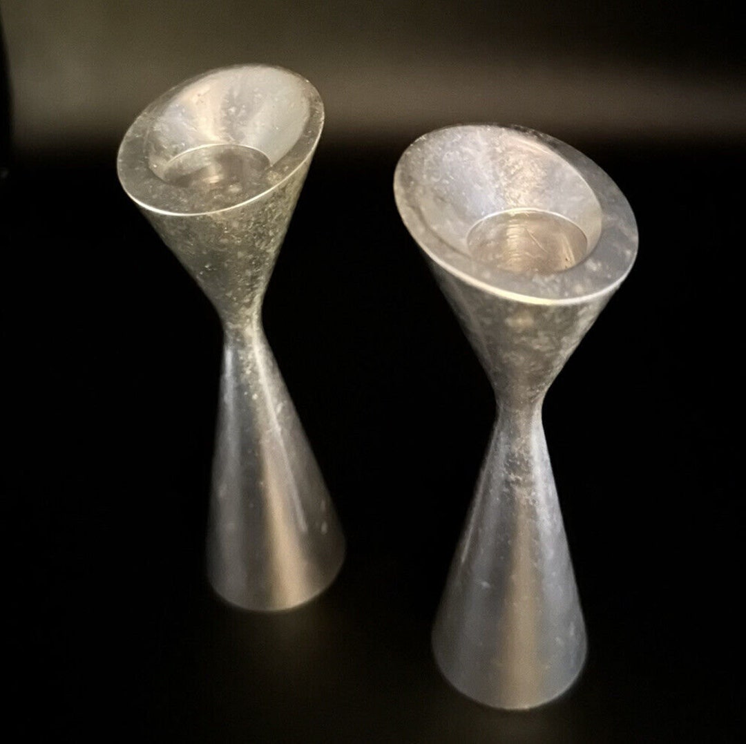 Vintage Nambe Studio Candlesticks 6045 Circa 1994 - Etsy