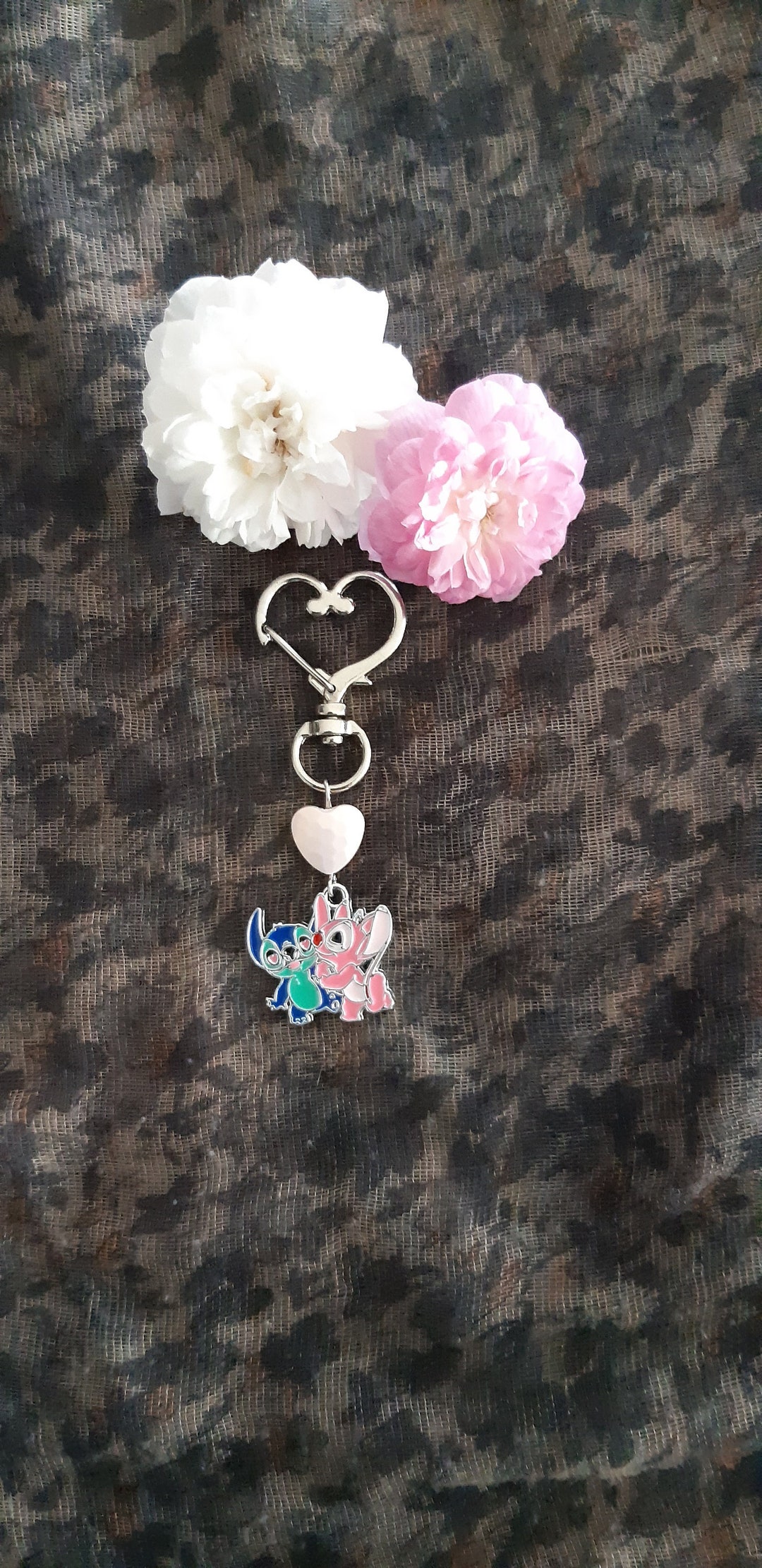Stitch and Angel Key Ring - Etsy
