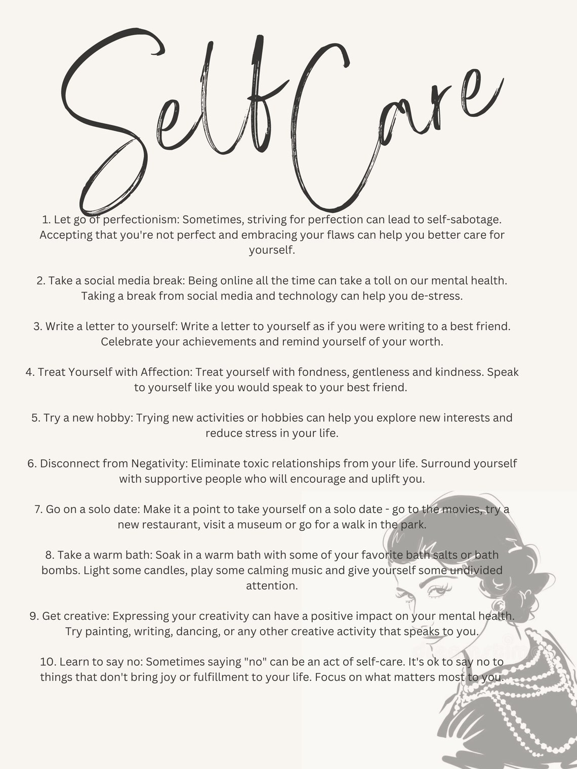 Self Care Poster - Etsy