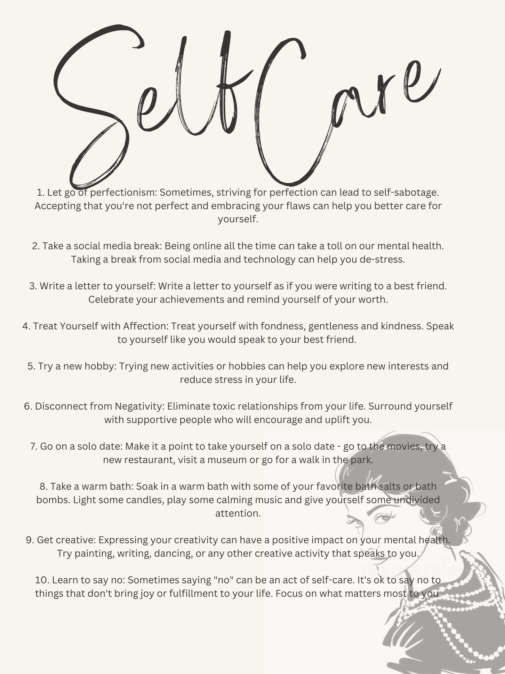 Self Care Poster - Etsy