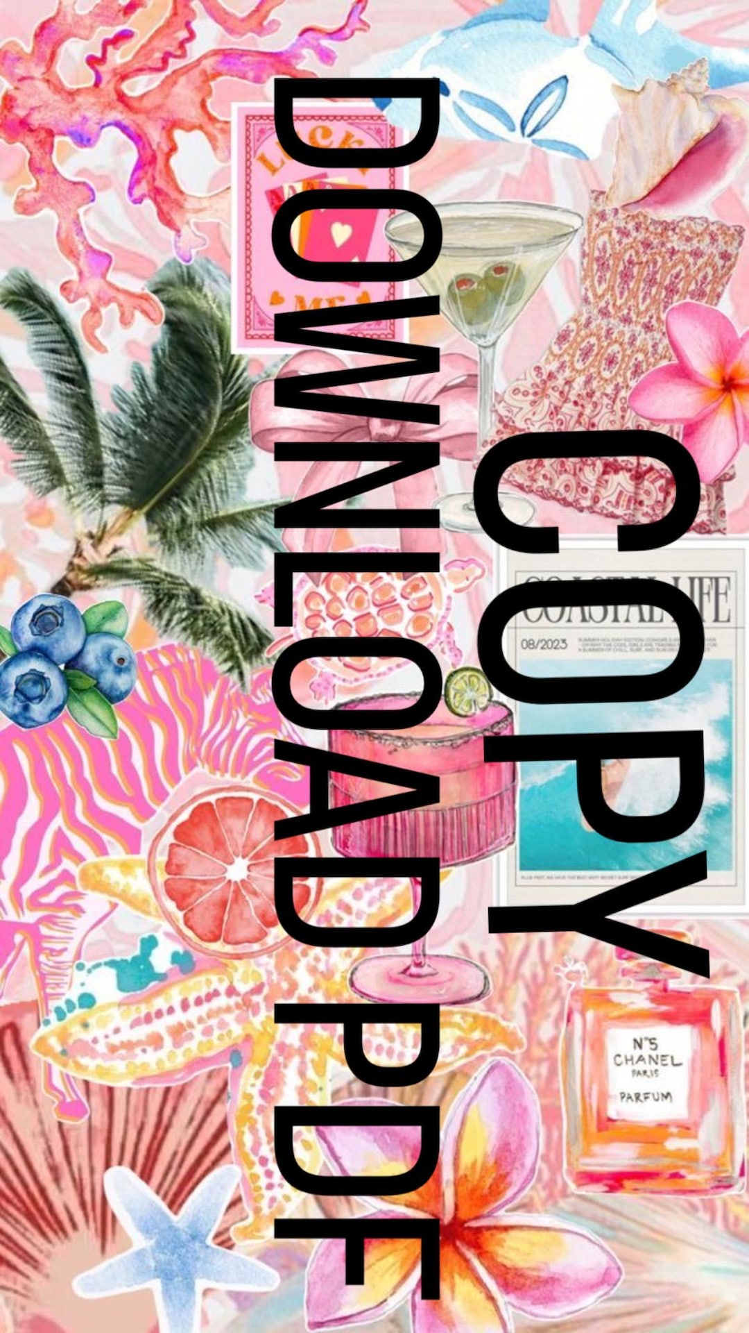 Downloadable Phone Background - Pink Vogue - Etsy
