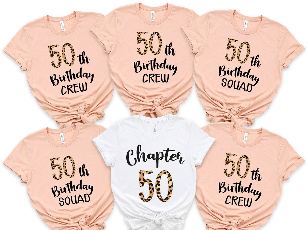 50th Birthday Shirt, 50th Birthday Crew Shirt for Woman, Leopard Print ...