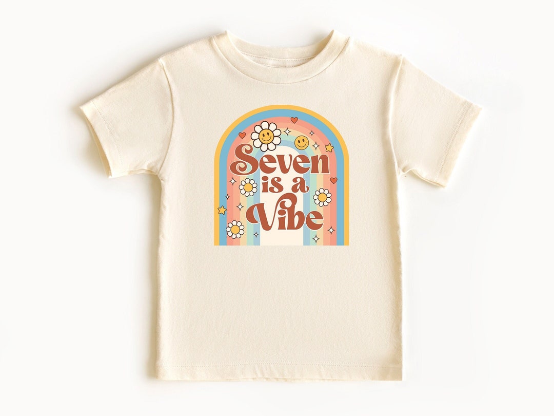 Seven is A Vibe Shirt - Seventh Birthday Shirt - Retro Birthday Kids ...