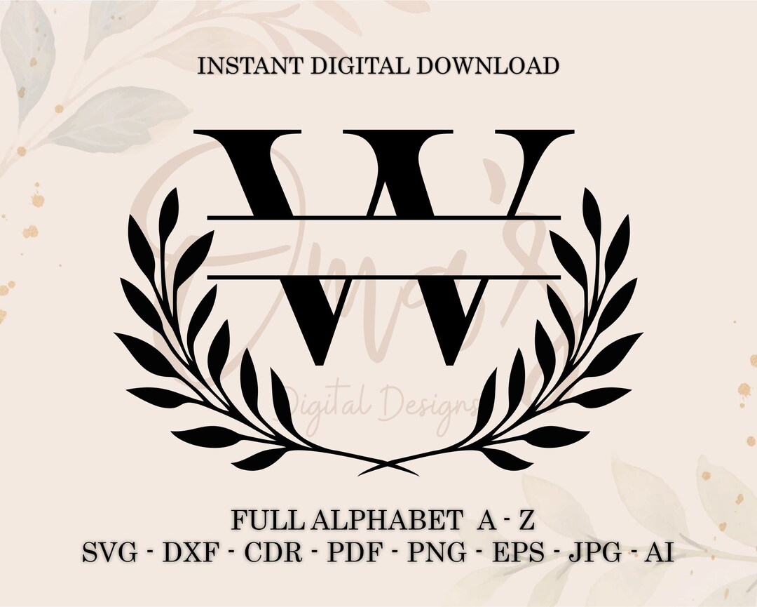 Split Monogram SVG, Monogram SVG, Family Name SVG, Frame Monogram Svg ...