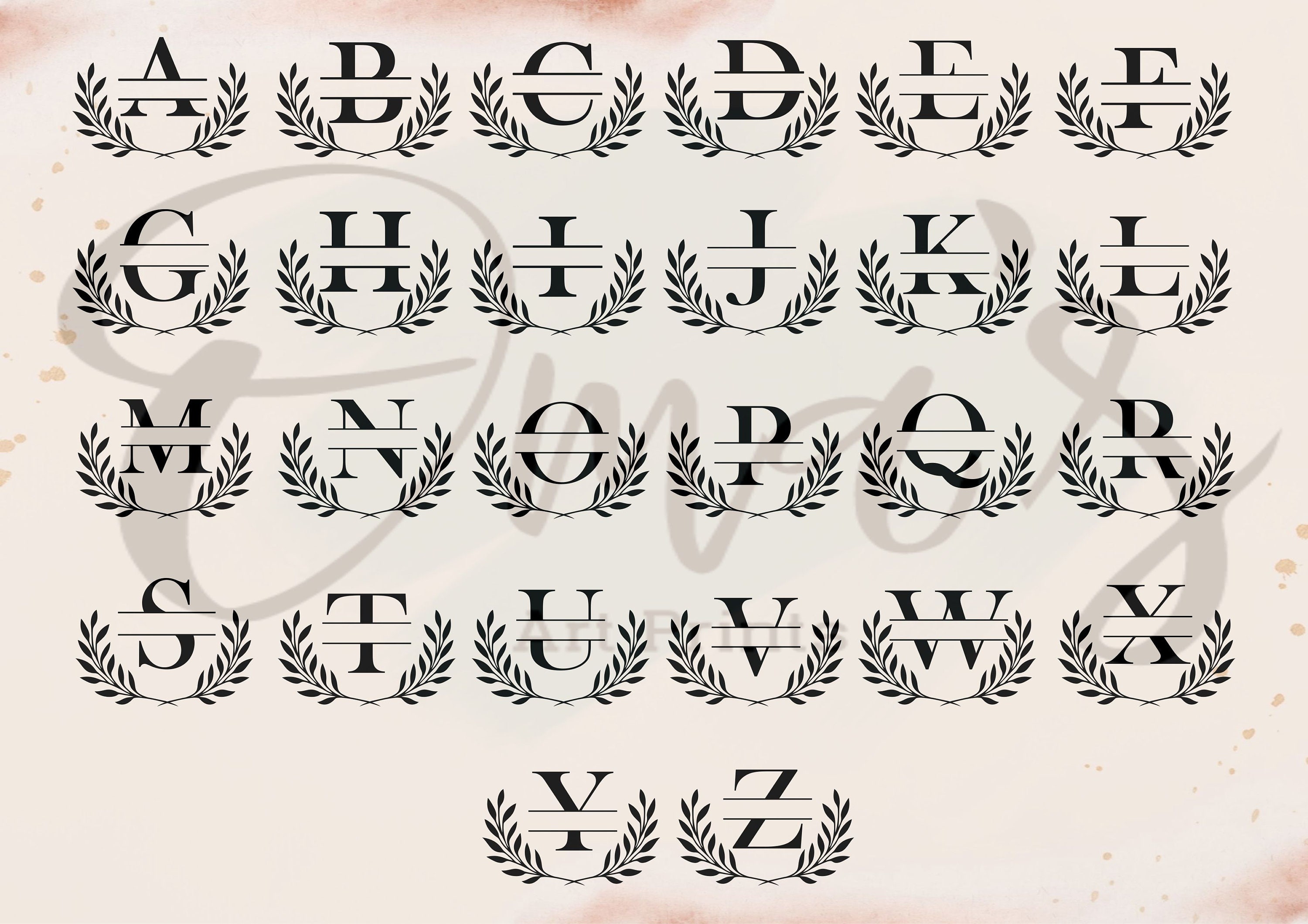 Split Monogram SVG, Monogram SVG, Family Name SVG, Frame Monogram Svg ...