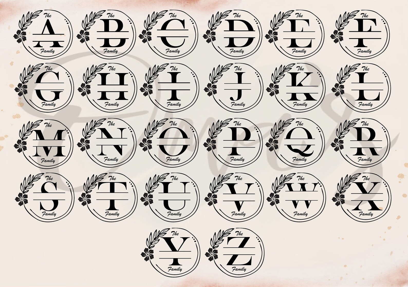 Split Monogram SVG, Monogram Font Svg, Family Monogram Svg, Family ...
