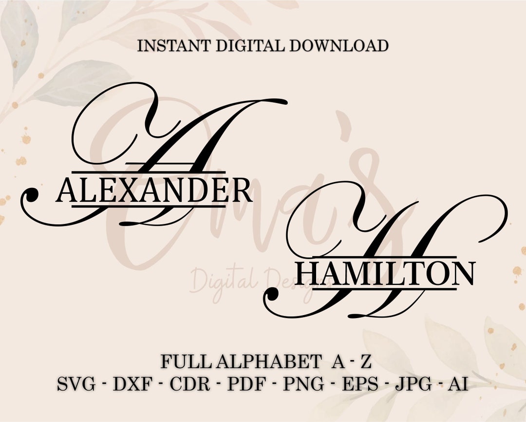 Split Monogram SVG I Monogram Svg I Cutting Board Svg I Monogram Font ...