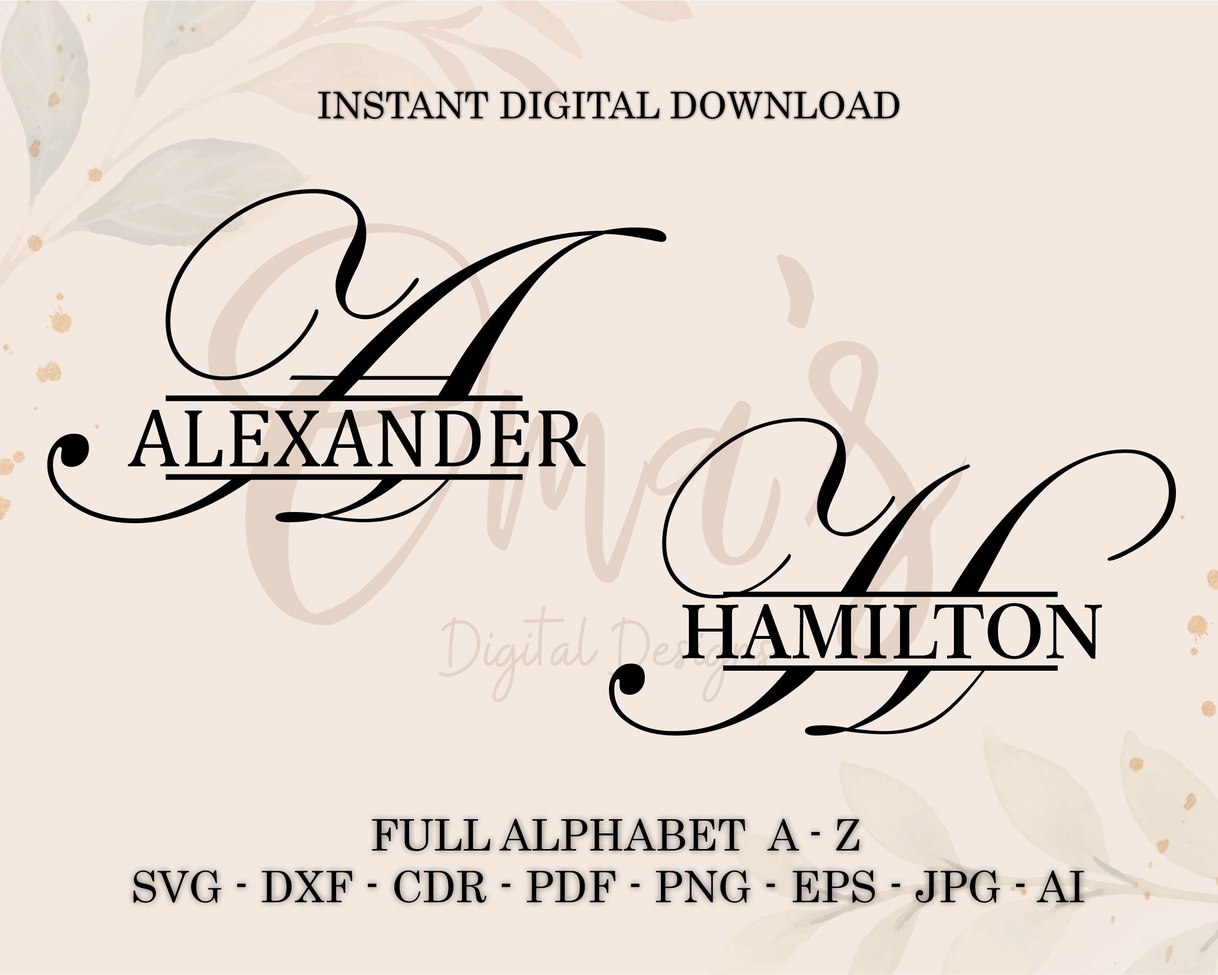 Split Monogram SVG I Monogram Svg I Cutting Board Svg I Monogram Font ...