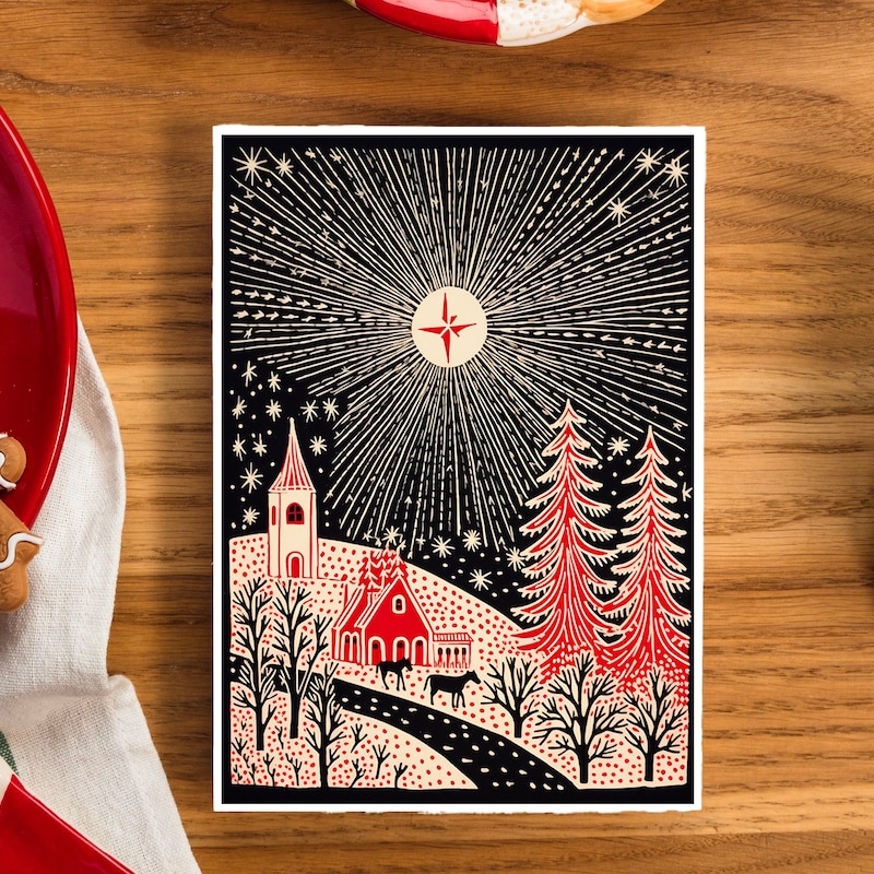 Christmas Star Card - Etsy