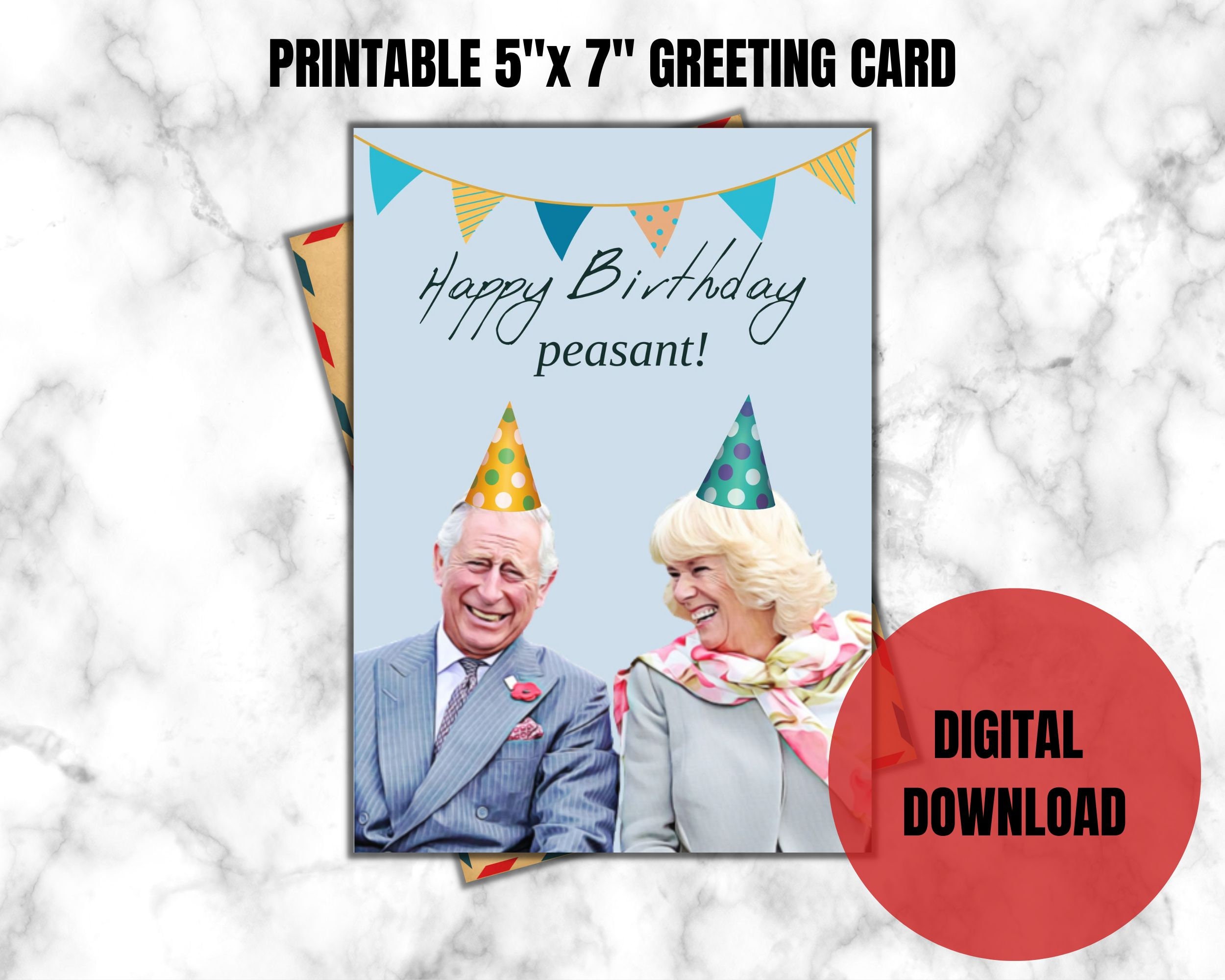 Happy Birthday Peasant | King Charles & Camilla Birthday Card | King ...