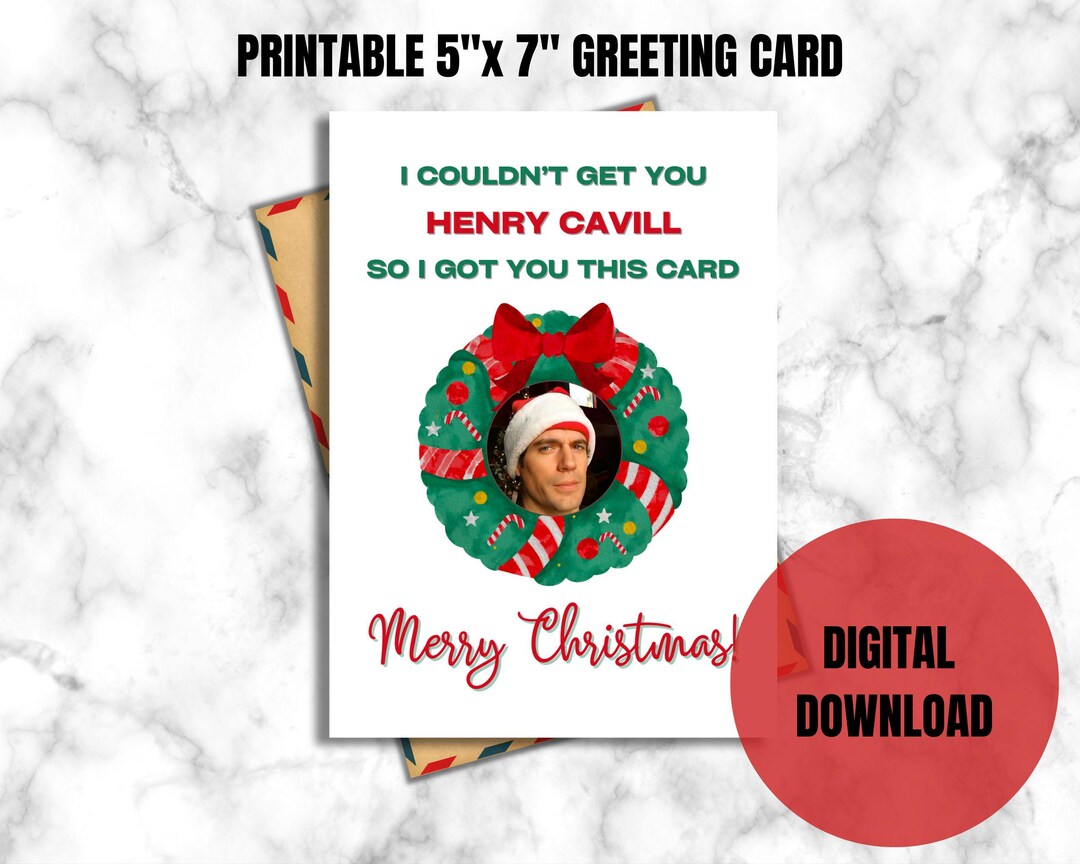 Henry Cavill Printable Christmas Card | Henry Cavill Fan Gift | Merry ...
