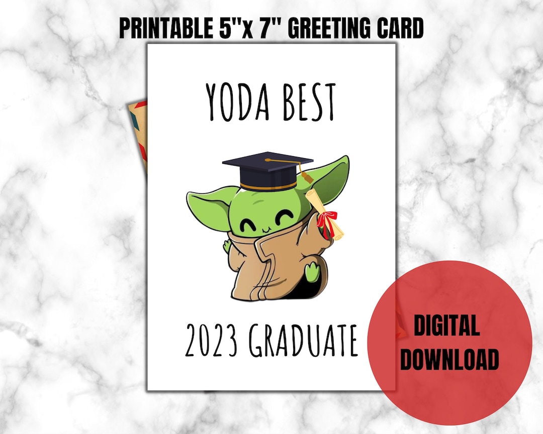 Yoda Best 2023 Graduate Graduation Card Graduation Gifts Yoda Card Star ...
