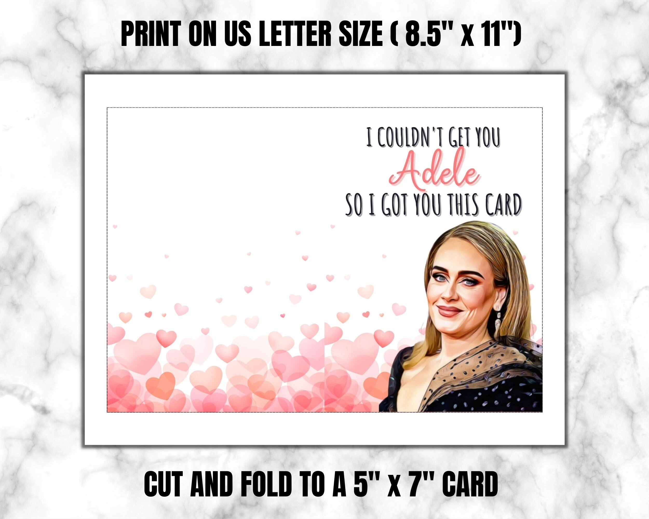 Adele Card | I Couldn't Get You Adele Card | Adele Merch | Adele Print ...