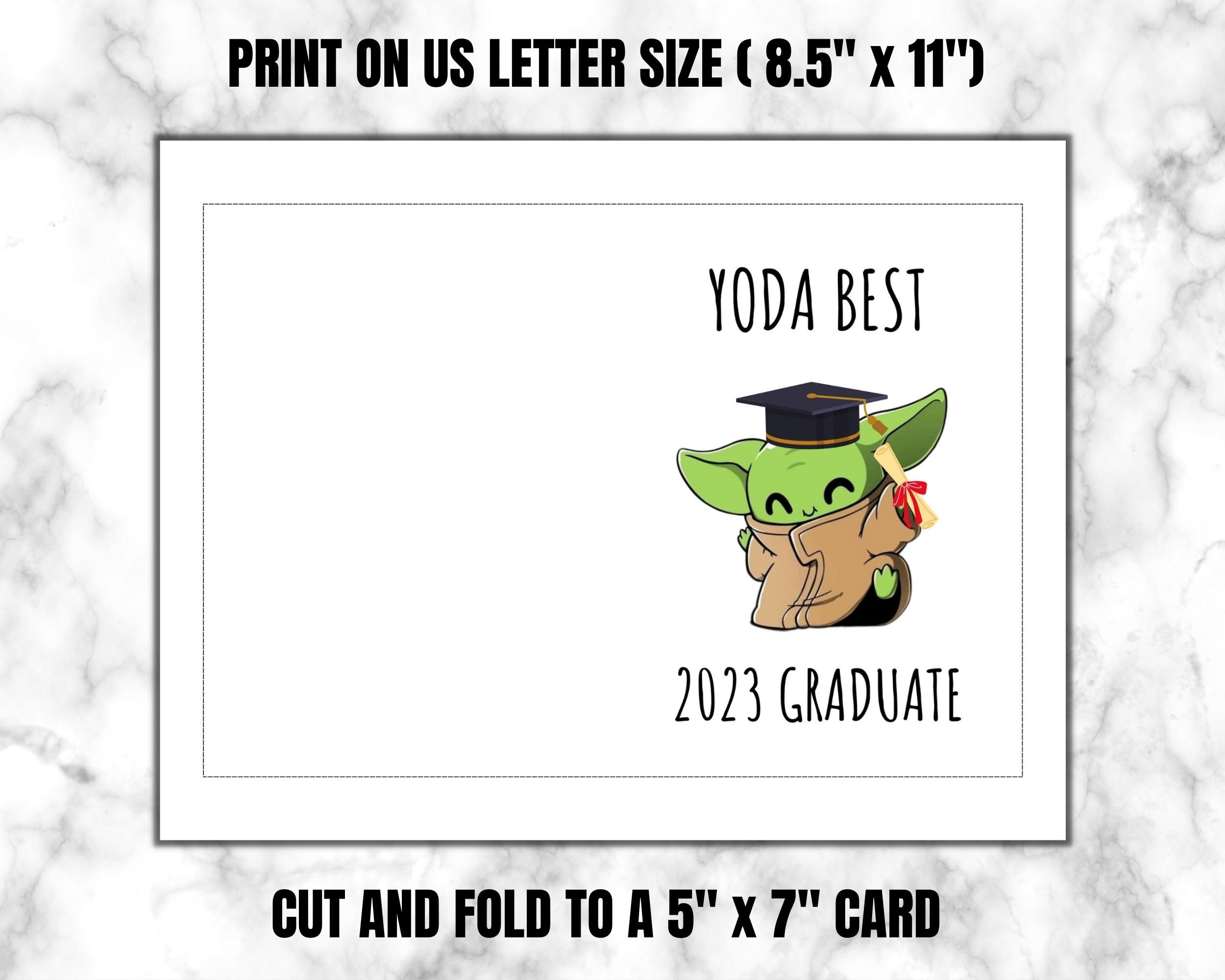 Yoda Best 2023 Graduate Graduation Card Graduation Gifts Yoda Card Star ...