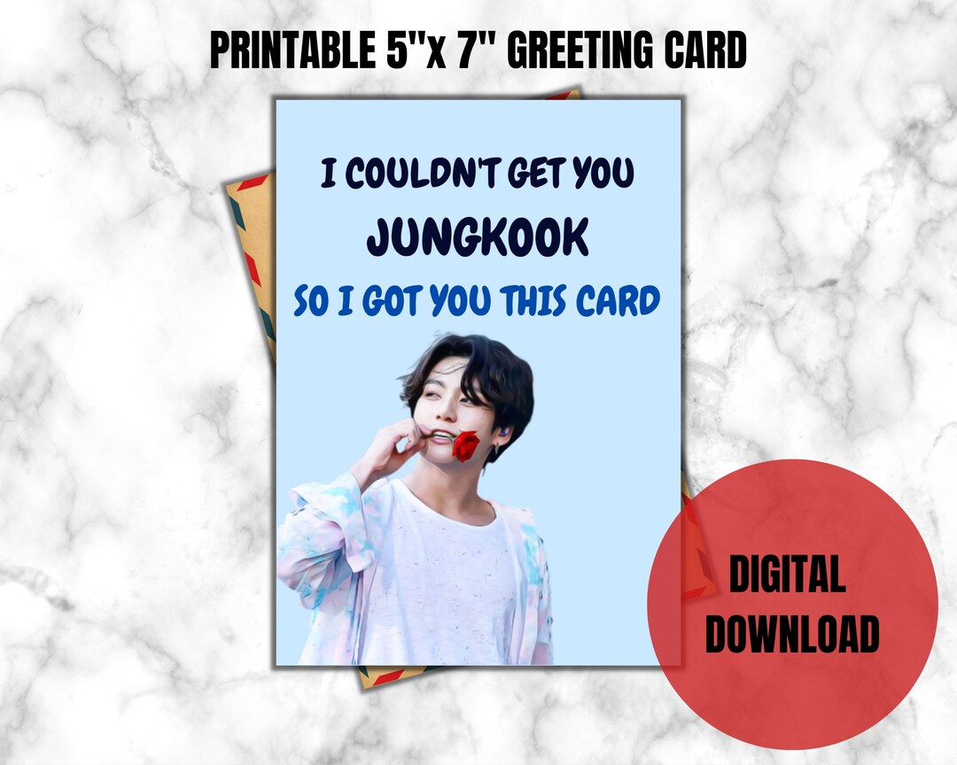 BTS Jungkook Birthday Card | K-pop | Printable Birthday Card ...