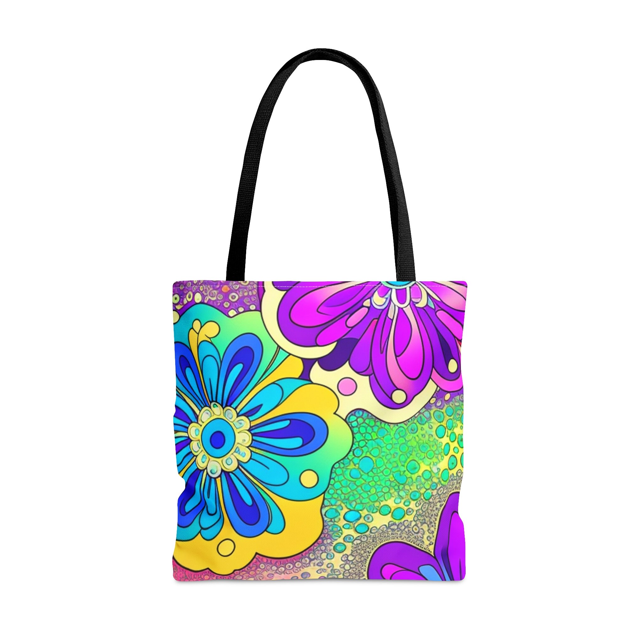 Flower Colorful Tote Bag, Beautiful Shopping Tote Bag, Best Shopping ...