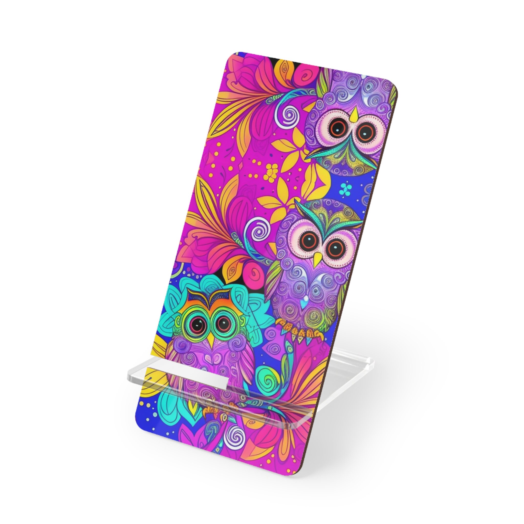 Owls Phone Stand, Mobile Display Stand for Smartphones, Pink Phone ...
