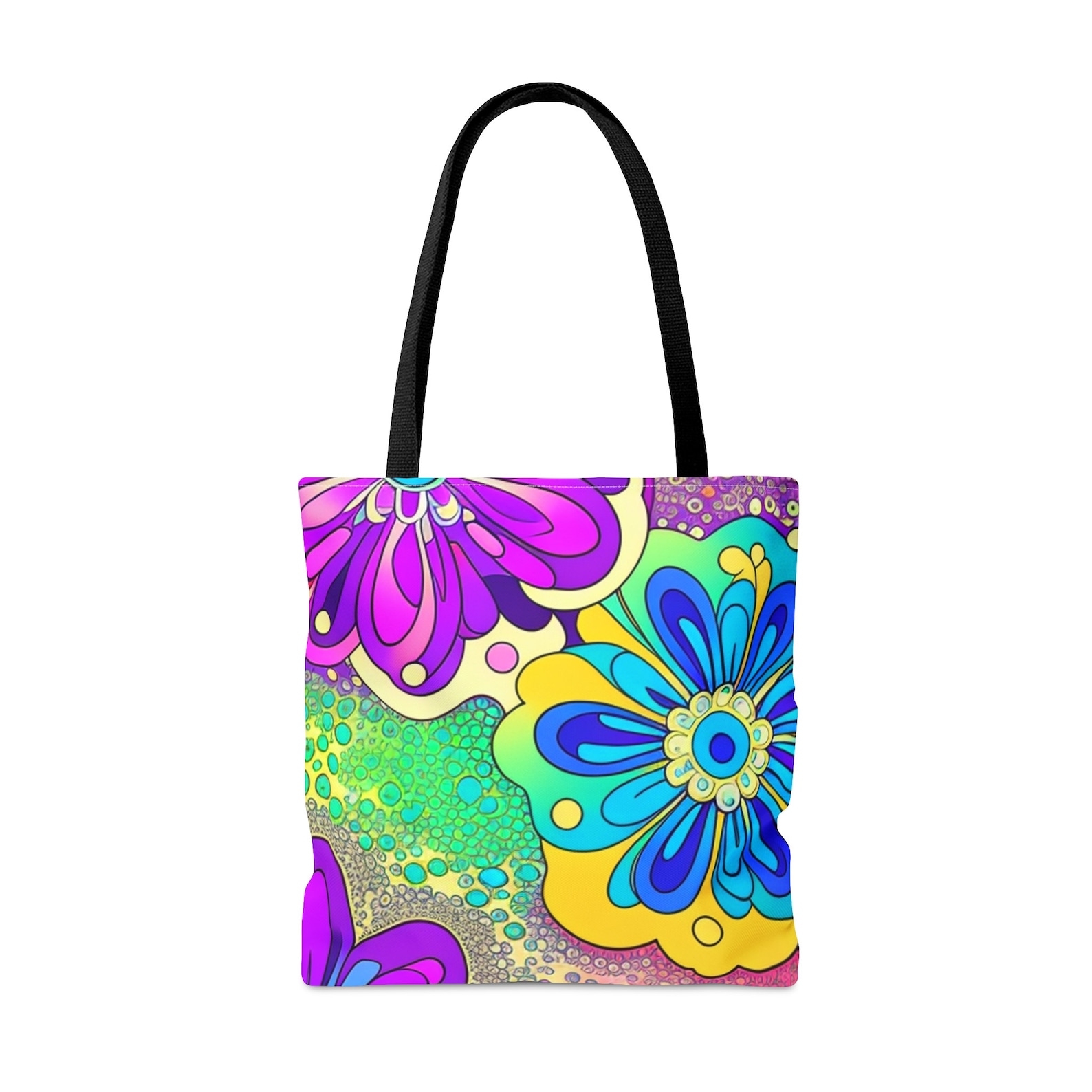 Flower Colorful Tote Bag, Beautiful Shopping Tote Bag, Best Shopping ...