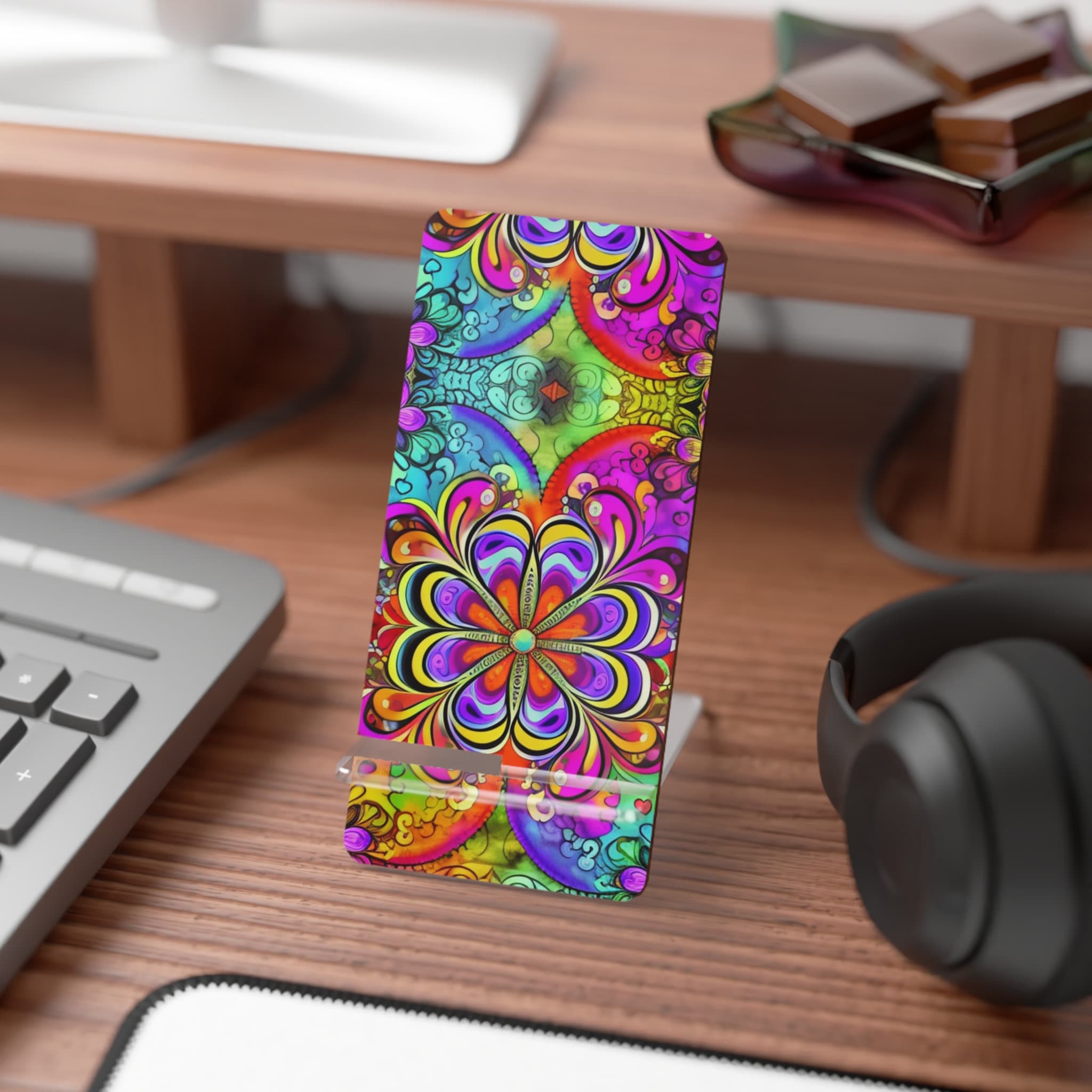 Flower Phone Stand, Display Stand for Smartphones, Abstract Flowers ...