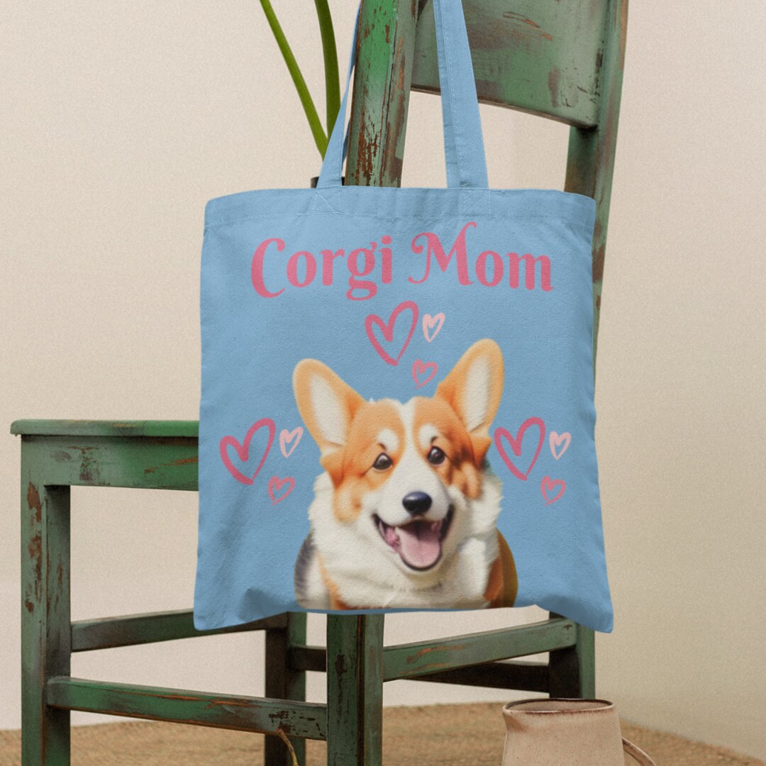 Corgi Mom Tote Bag, Corgi Beach Bag, Corgi Market Bag, Corgi Shopping ...
