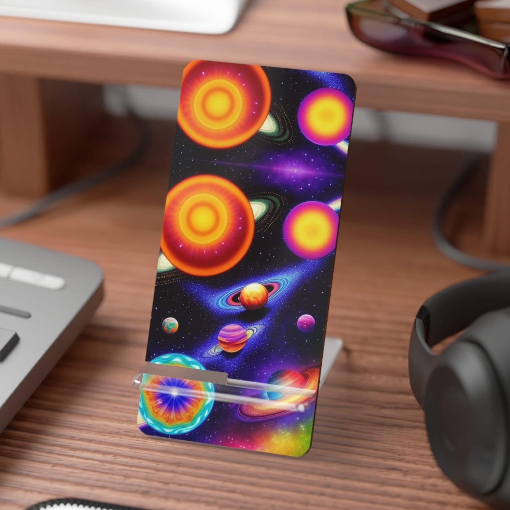 Planets Celestial Pattern, Mobile Display Stand for Smartphones, Cell ...