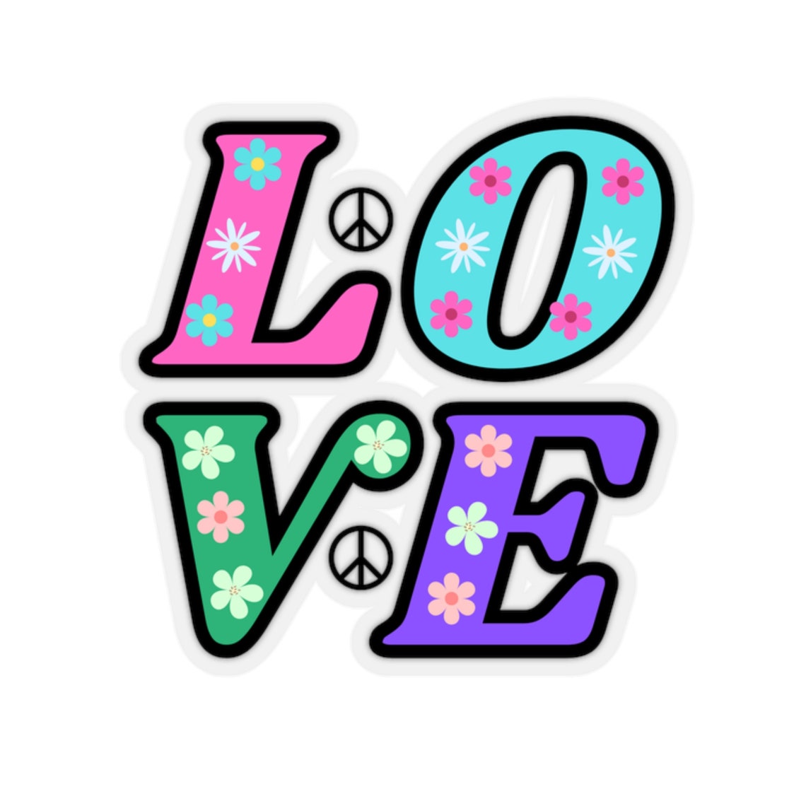 Love Sticker, Boho Love Sticker, Kiss-cut Stickers, Transparent Sticker ...