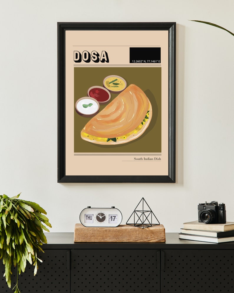 Dosa Art Poster: South Indian Food Poster| Desi Art| Authentic Indian ...