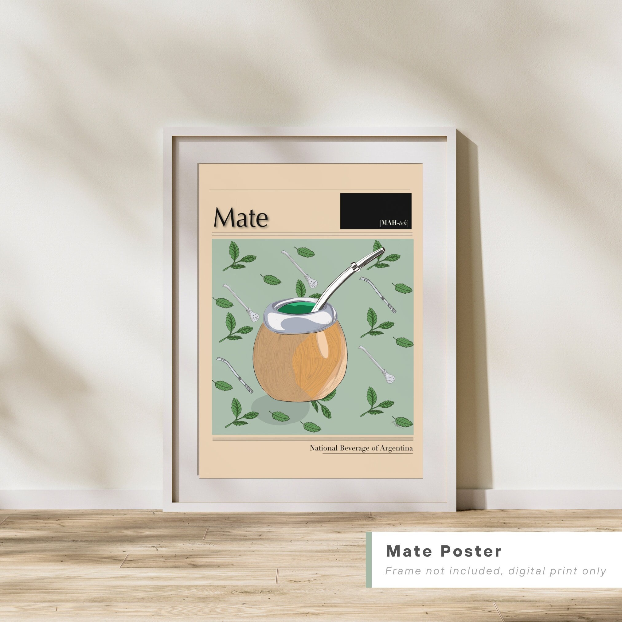 Yerba Mate Print - Argentina | Yerba Mate Tea Art, South America Art ...