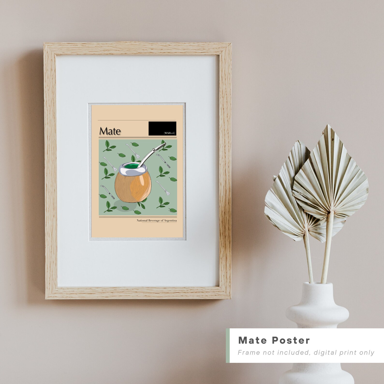 Yerba Mate Print - Argentina | Yerba Mate Tea Art, South America Art ...