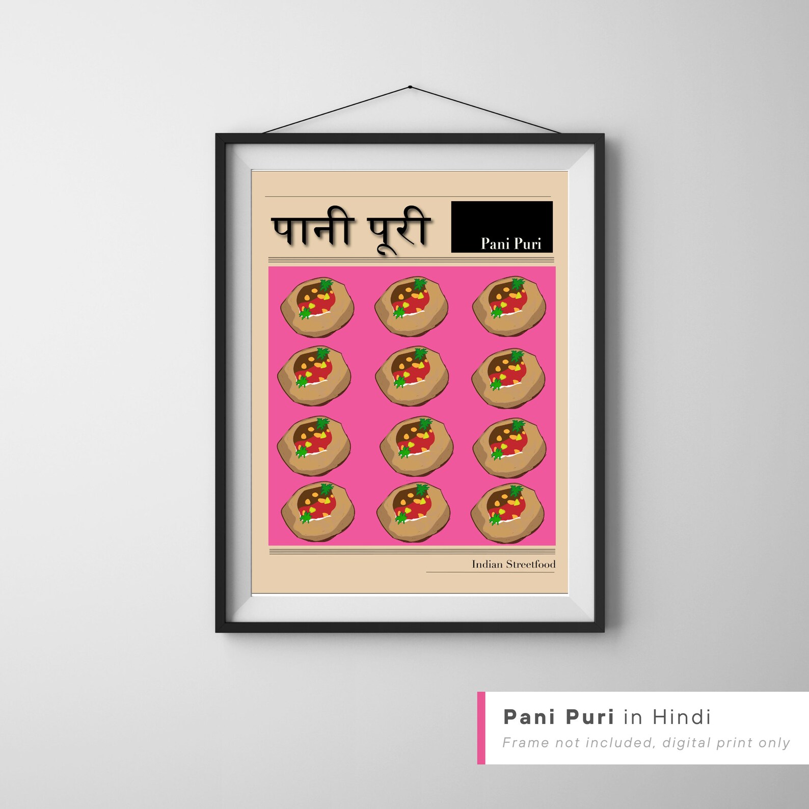Panipuri in Hindi | Indian Art, Indian Food Art Print, Indian Cuisine ...