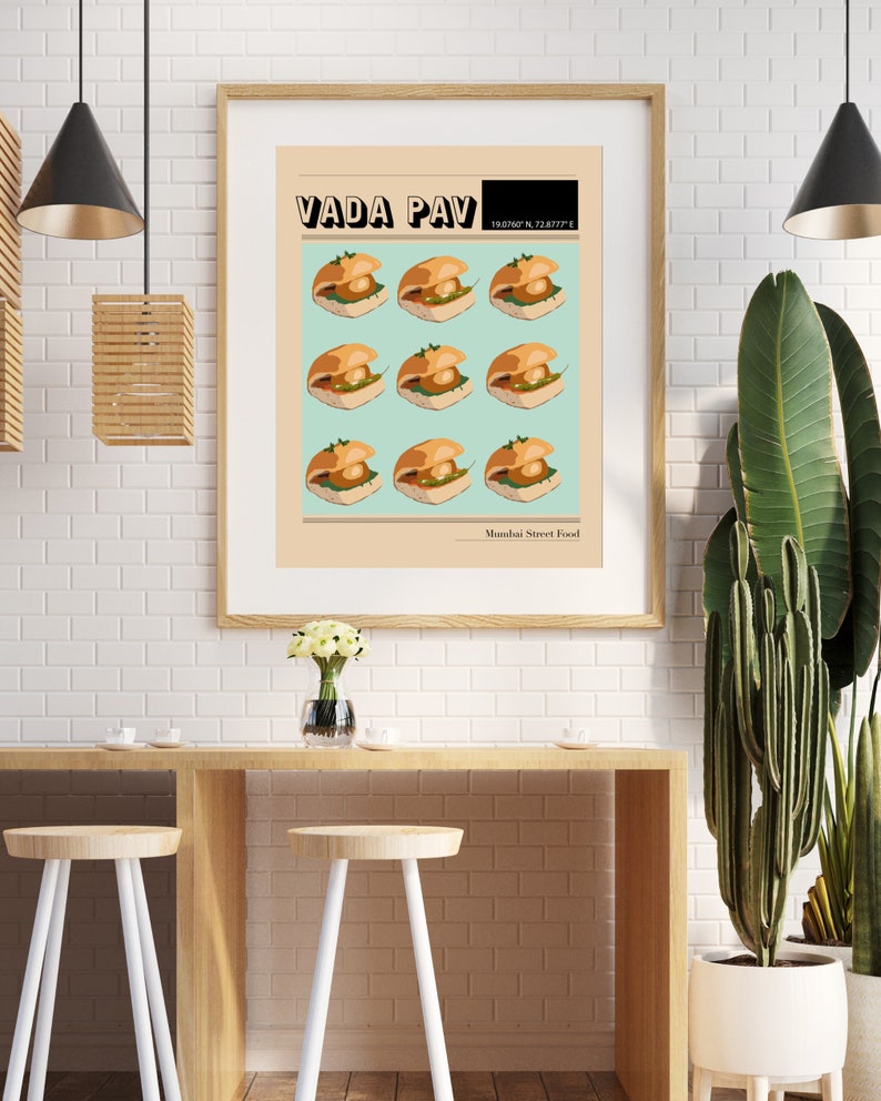 Vada Pav Indian Food Poster | Food Clip Art| Desi Art | Mumbai Art ...