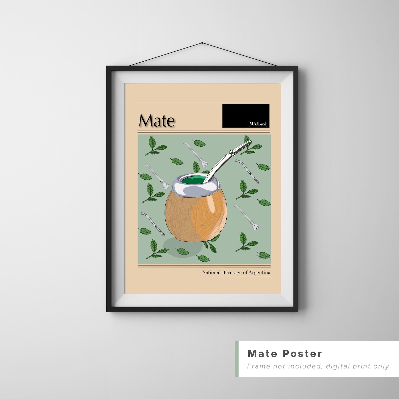 Yerba Mate Print - Argentina | Yerba Mate Tea Art, South America Art ...