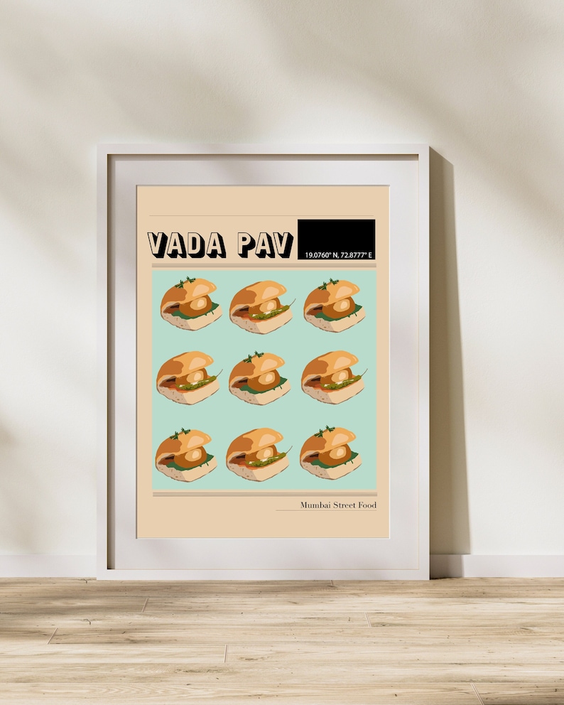 Vada Pav Indian Food Poster | Food Clip Art| Desi Art | Mumbai Art ...