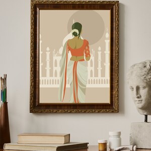 Desi Woman in Sari Artwork- South Asian Artwork| Desi Art, Indian ...